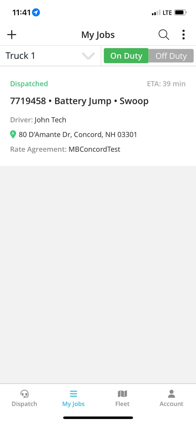 Adding a new truck in the Swoop mobile app